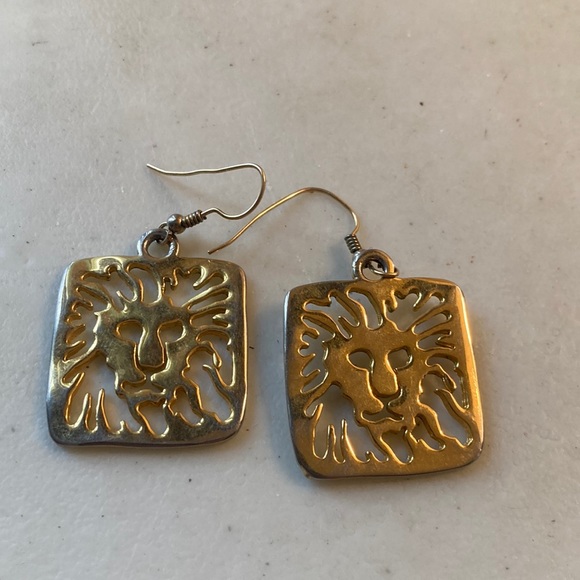 Anne Klein | Jewelry | Anne Klein Square Lion Logo Pierced Dangling ...